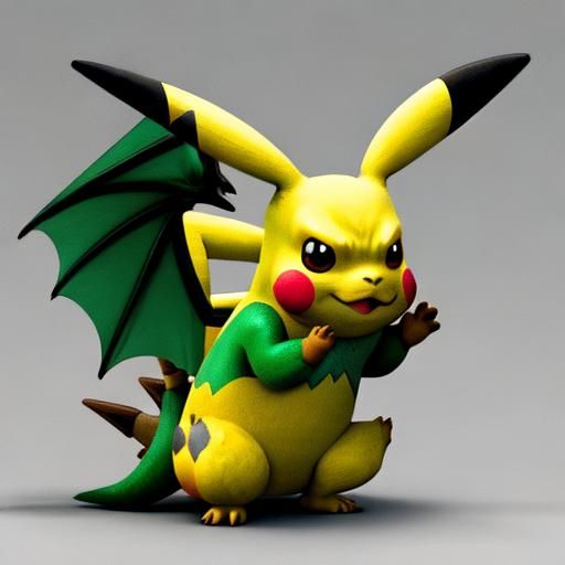 Dragon Pikachu - AI Generated Artwork - NightCafe Creator