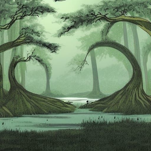 Lost swamp - AI Generated Artwork - NightCafe Creator