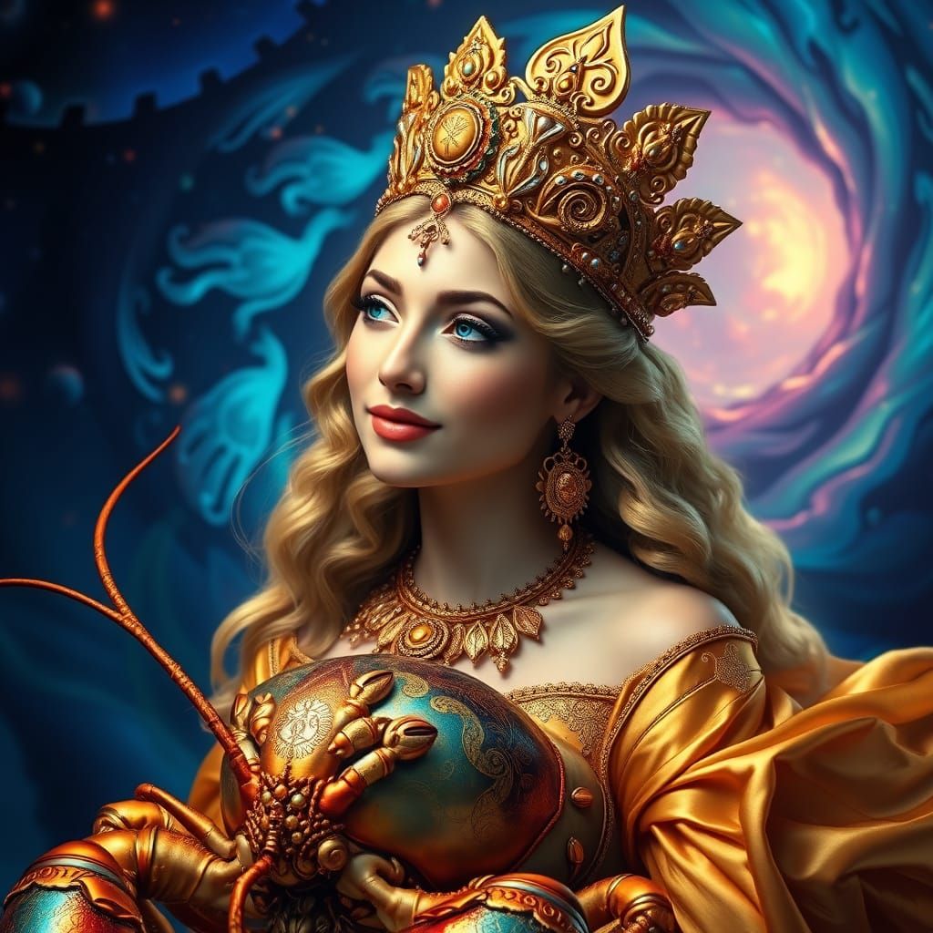 Hyperrealistic Goddess in Golden Opulence with Zod... - AI Art