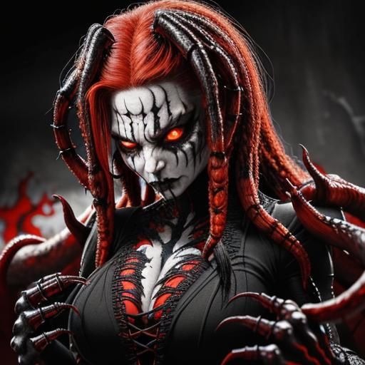 Snarling possessed Venom Symbiote. A beautiful stitched together killer ...