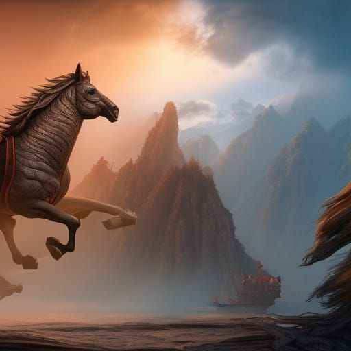 8 Horses Running China - AI Generated Artwork - NightCafe Creator