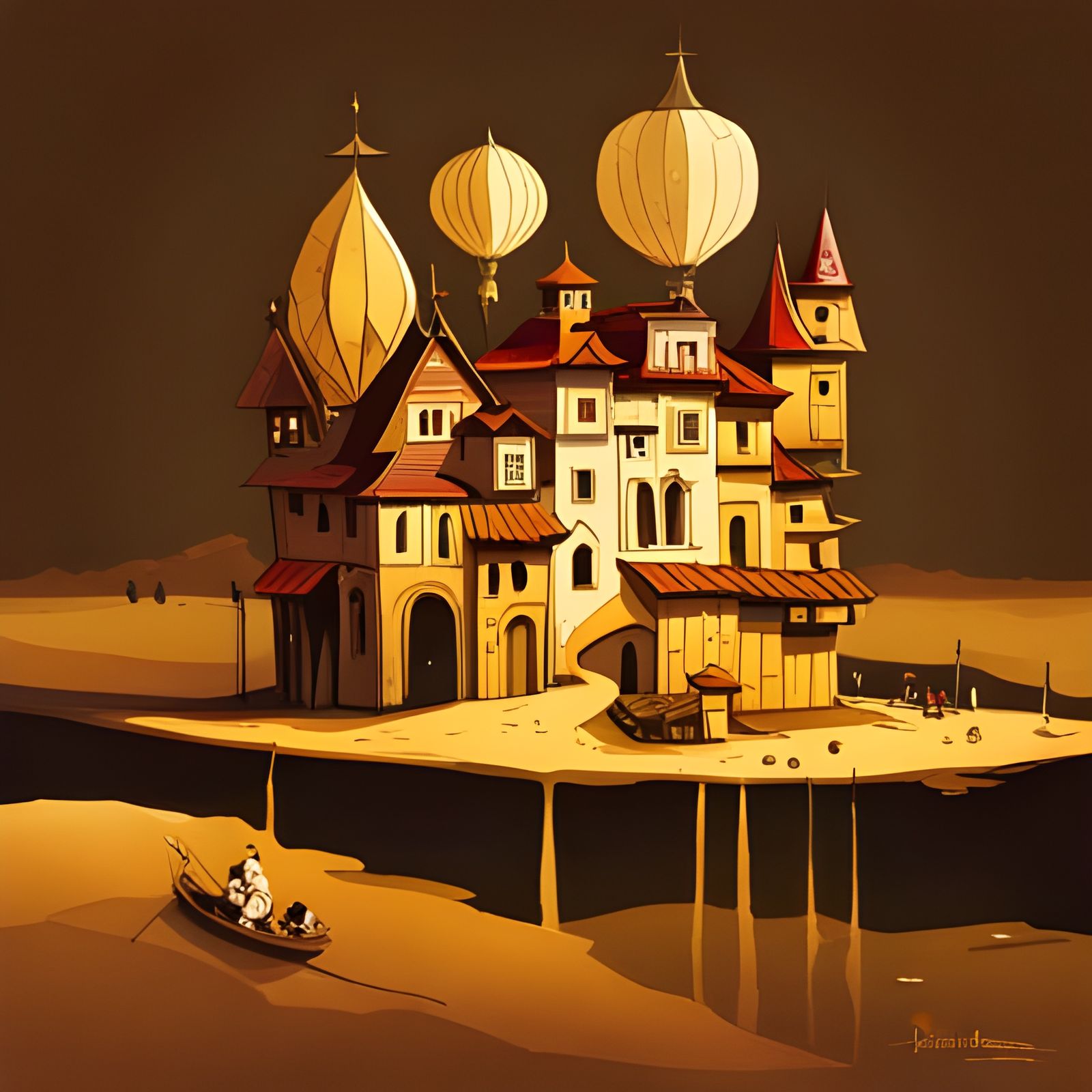 A night scene with multiple moons 3 - AI Generated Artwork - NightCafe Creator