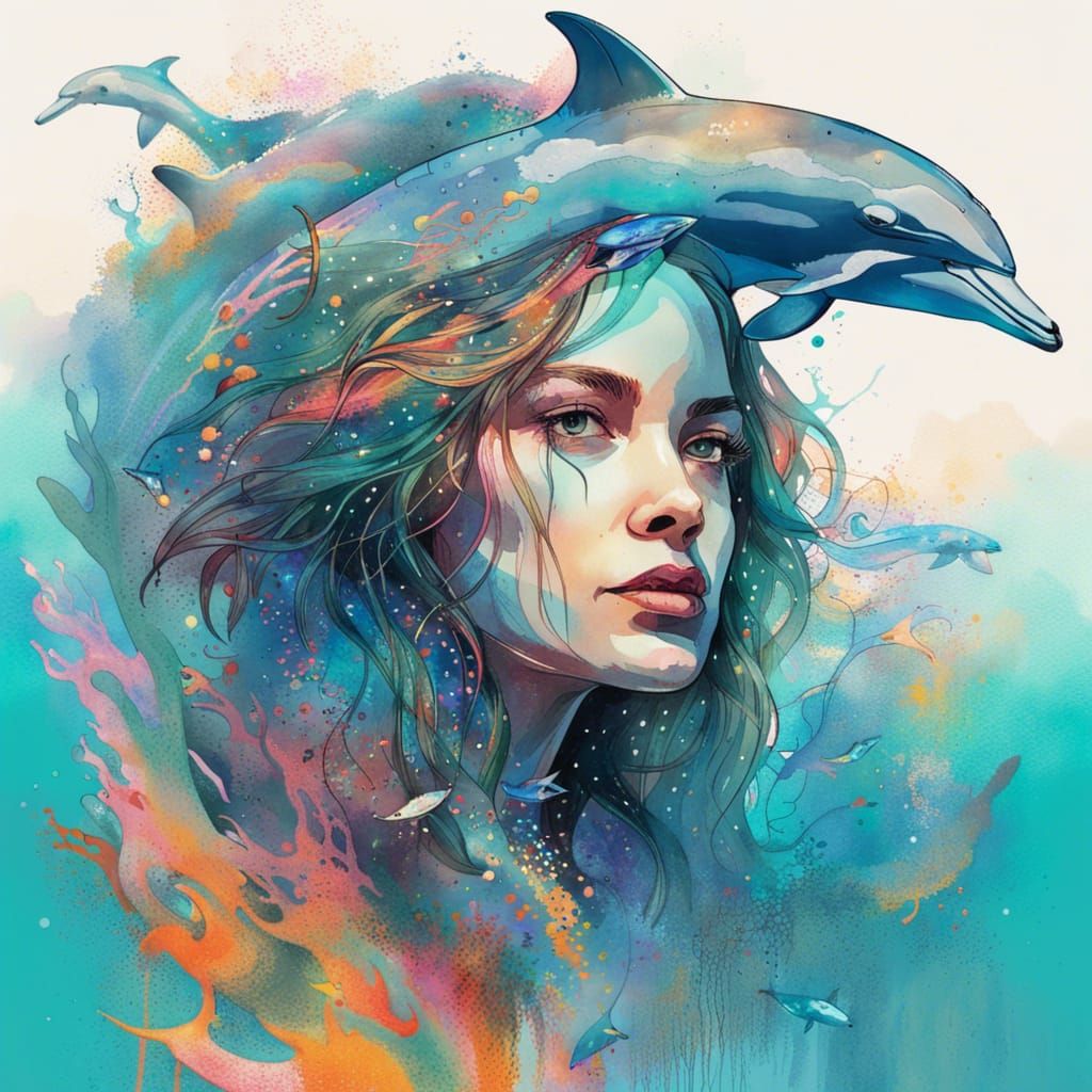 The Spirit of Dolphins - AI Generated Artwork - NightCafe Creator