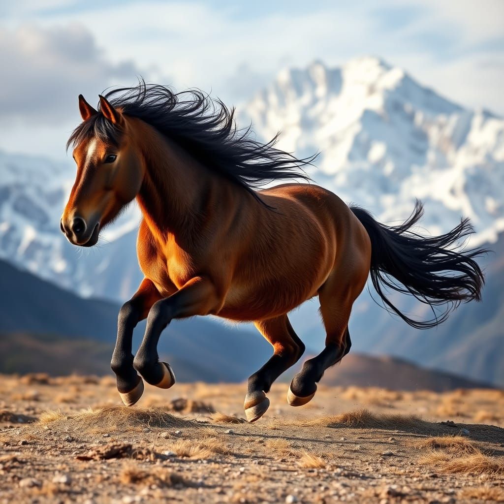 tibetan Kiang wild horse - Majestic Tibetan Kiang Gallops ...