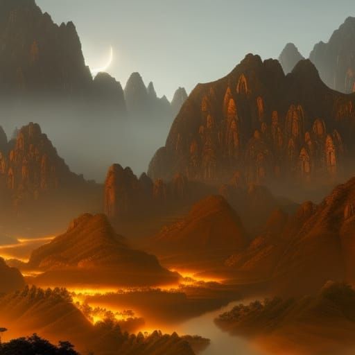 The yellow valley - AI Generated Artwork - NightCafe Creator