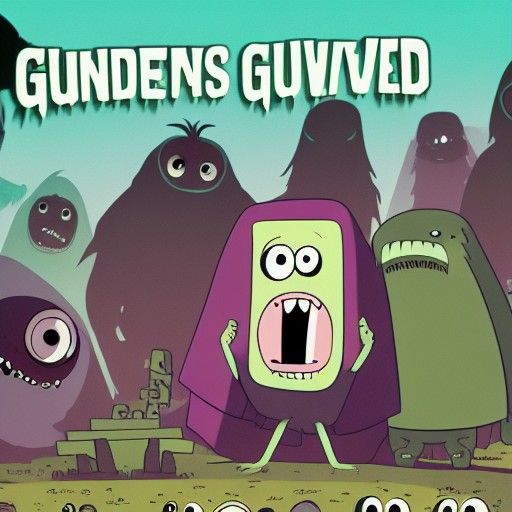 Monsters in the Graveyard J. G. Quintel Pendleton Ward hyperdetailed horror - AI Generated ...