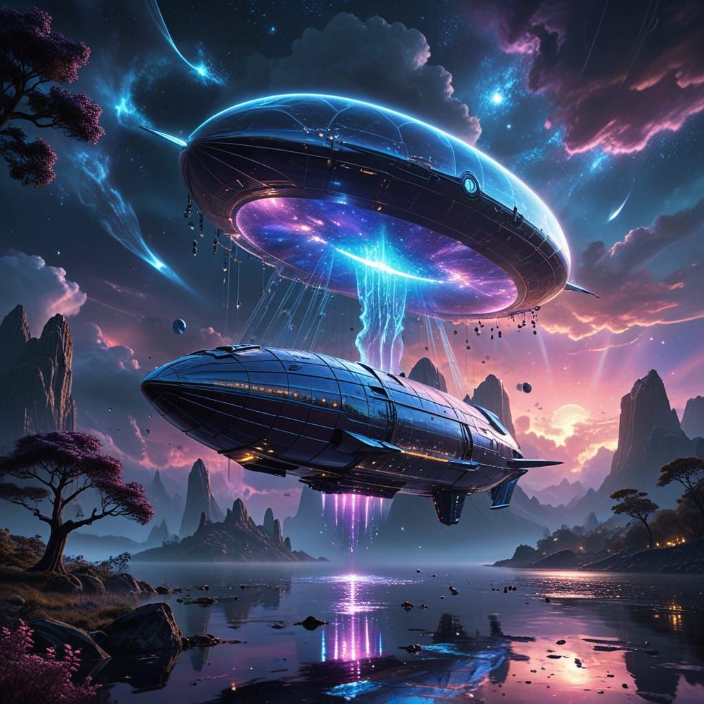 Cosmic Cityscape of Crystal Spires and Iridescent ... - AI Art