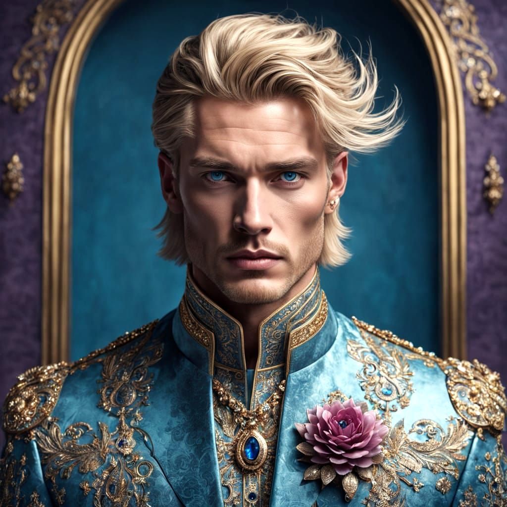 THE PRINCE COLLECTION 77 - Regal Male Portrait in Vibrant Bu...