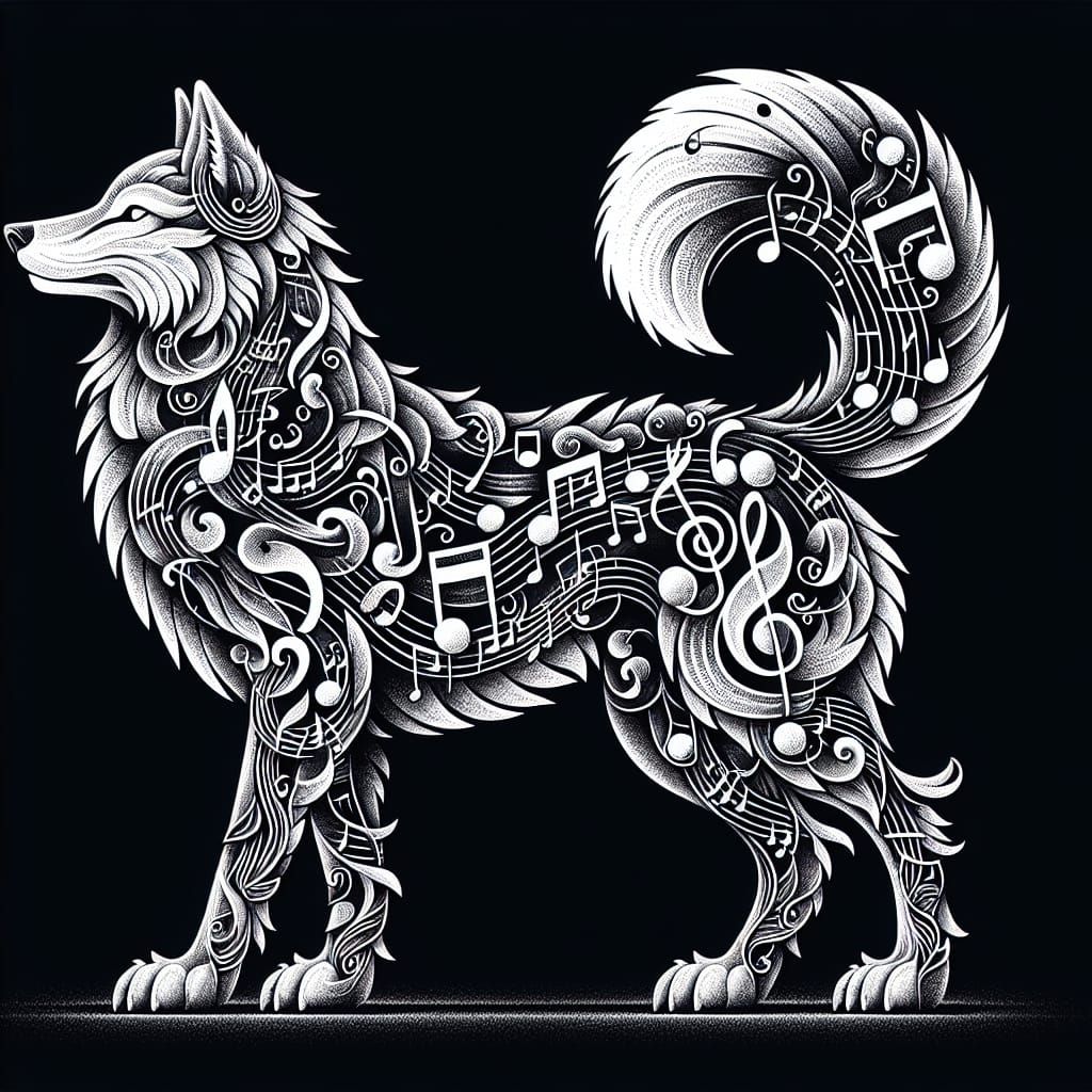 Music wolf - AI Generated Artwork - NightCafe Creator