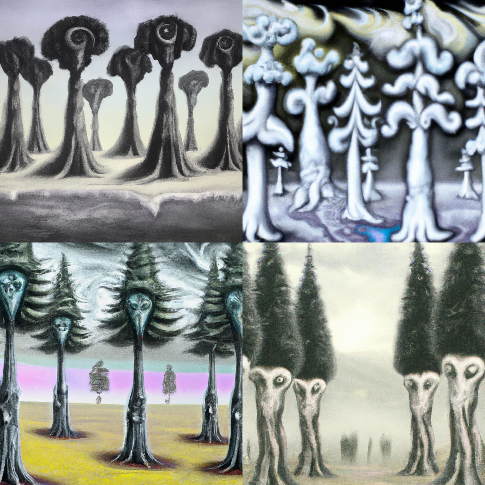 psychedelic Fur Trees surrealism Salvador Dali matte background melting ...