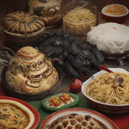 Crawling maggots; Horrific maggot filled pasta dinner; pasta dish ...