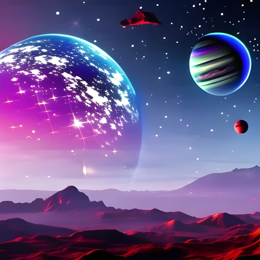 Fantasy Moonscape V 00 - AI Generated Artwork - NightCafe Creator