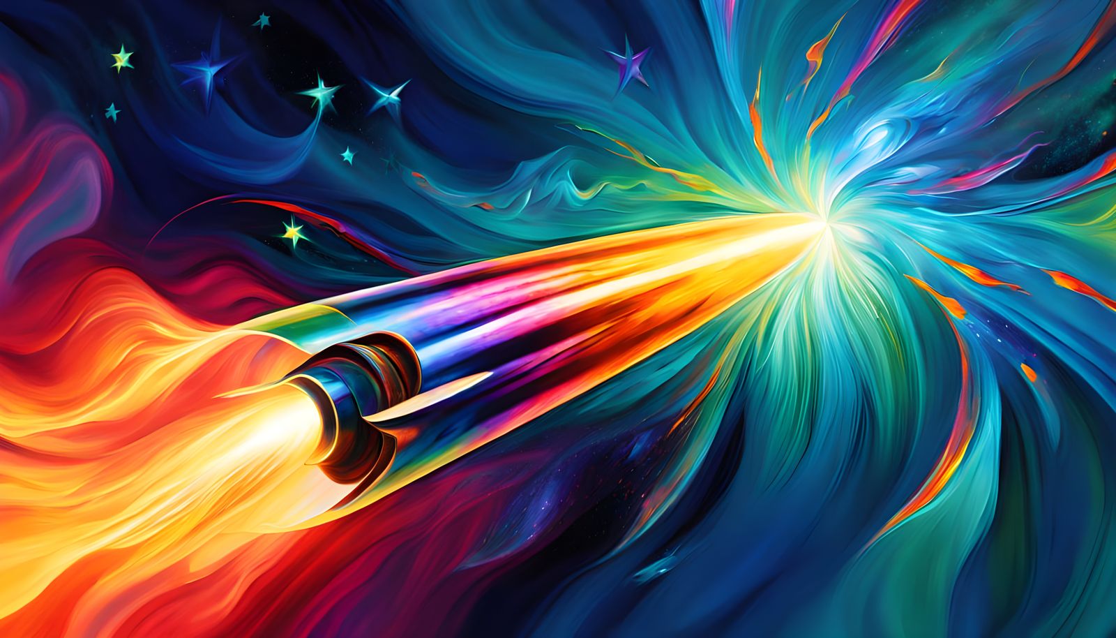 Gamma Wave Rider - Cosmic Rider in a Vortex of Color