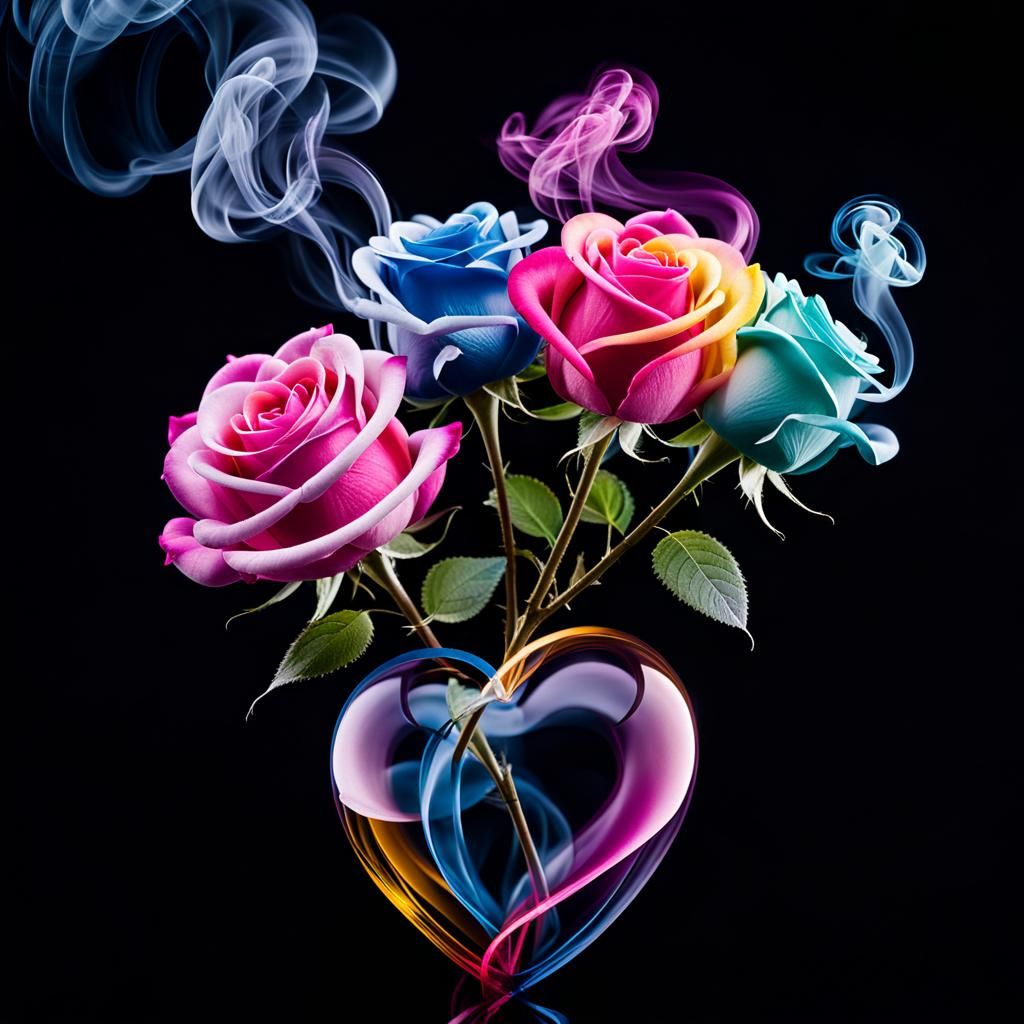 Smoke Roses - AI Generated Artwork - NightCafe Creator
