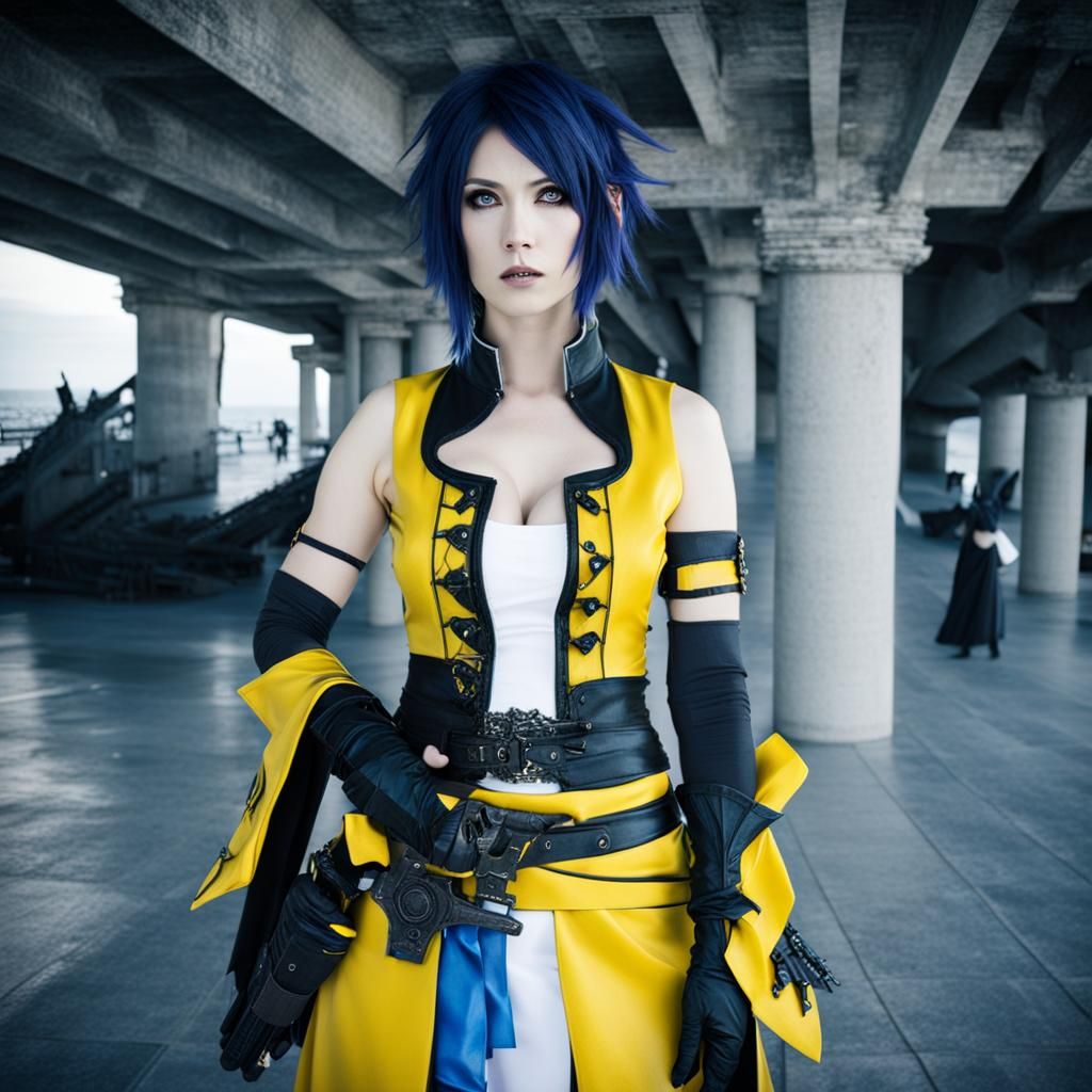 Final Fantasy X cosplay, perfectly rendered noir surrealism - AI ...