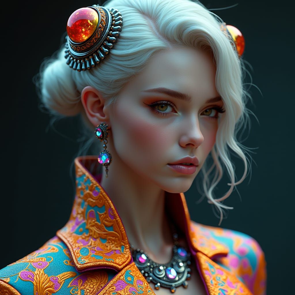 Hyperrealistic Portrait of a Futuristic Goddess - AI Art
