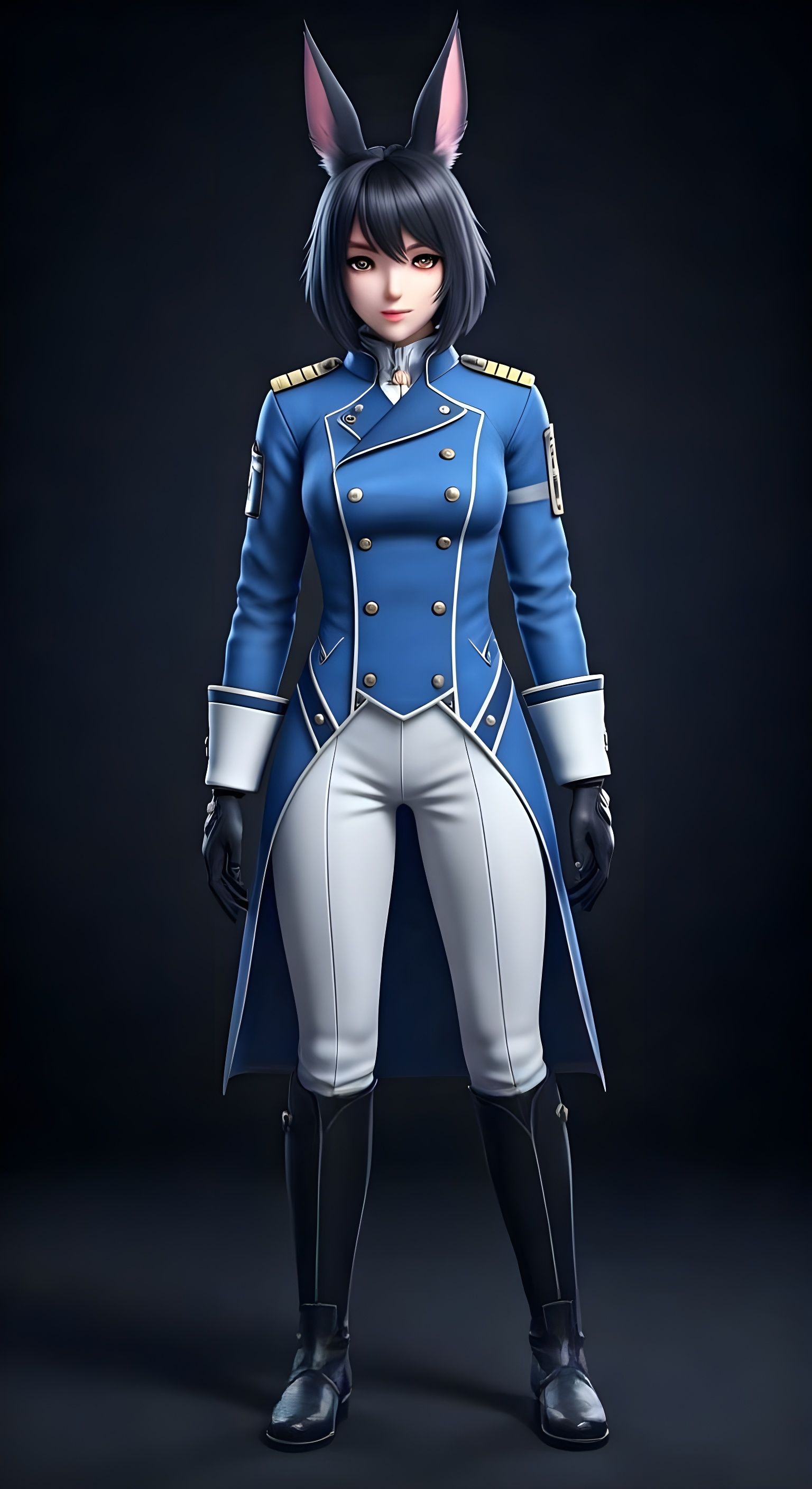 Captain Moon Rabbit - Hyper Realistic Kemonomimi Space Force...