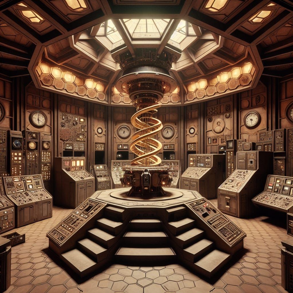 Helix console room for a TARDIS - AI Generated Artwork - NightCafe Creator