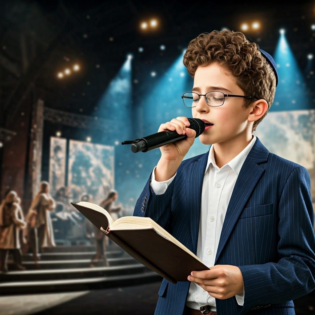 Soulful Hasidic Singer Performs with Passion and D... - AI Art