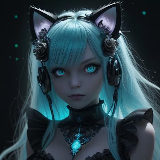 Realistic Stunningly Cute half Robotic/real cat with fleur de lis on it ...