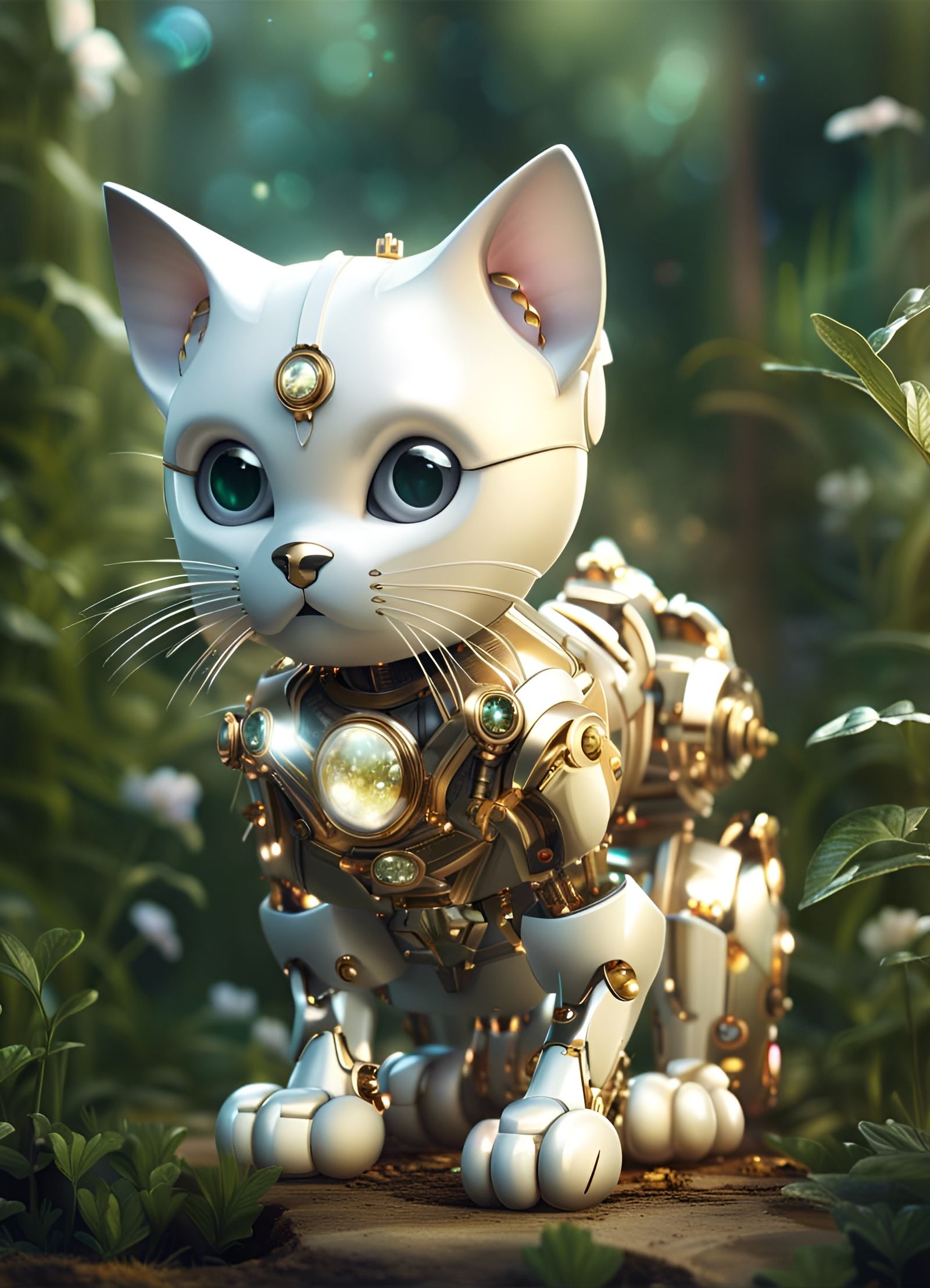 Robot kitten - AI Generated Artwork - NightCafe Creator
