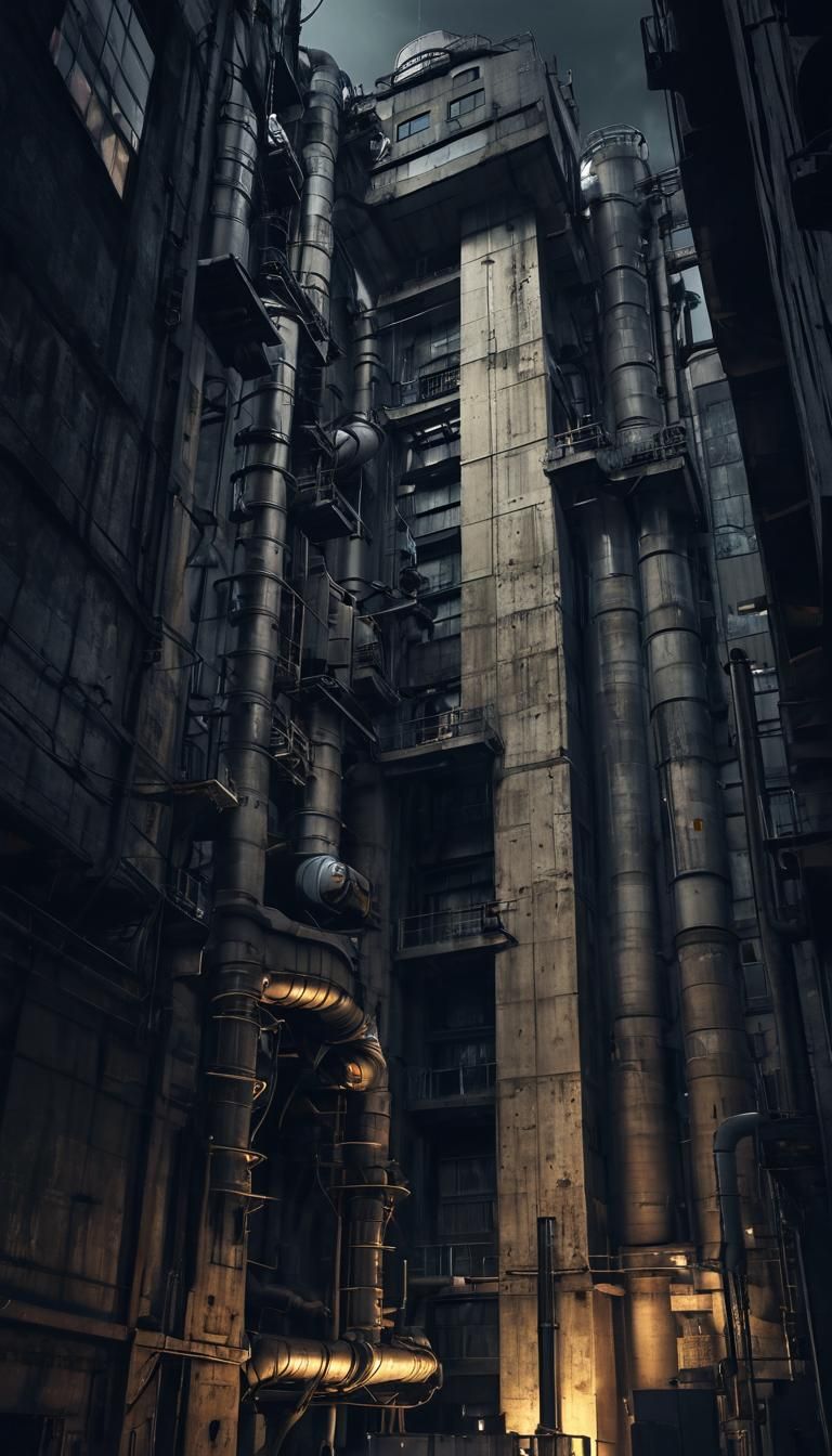 The factory - Brutalist Tower in a Dystopian Metropolis