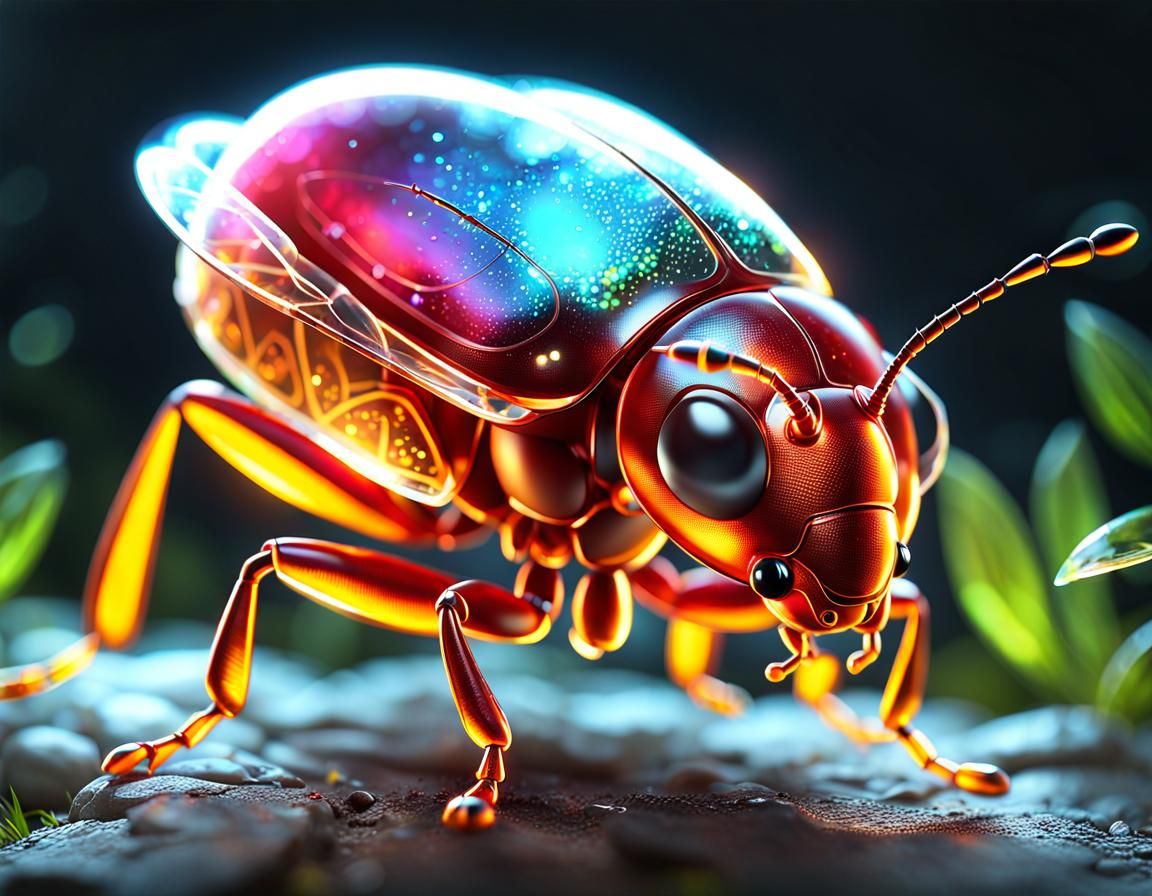 Glowing bug - AI Generated Artwork - NightCafe Creator