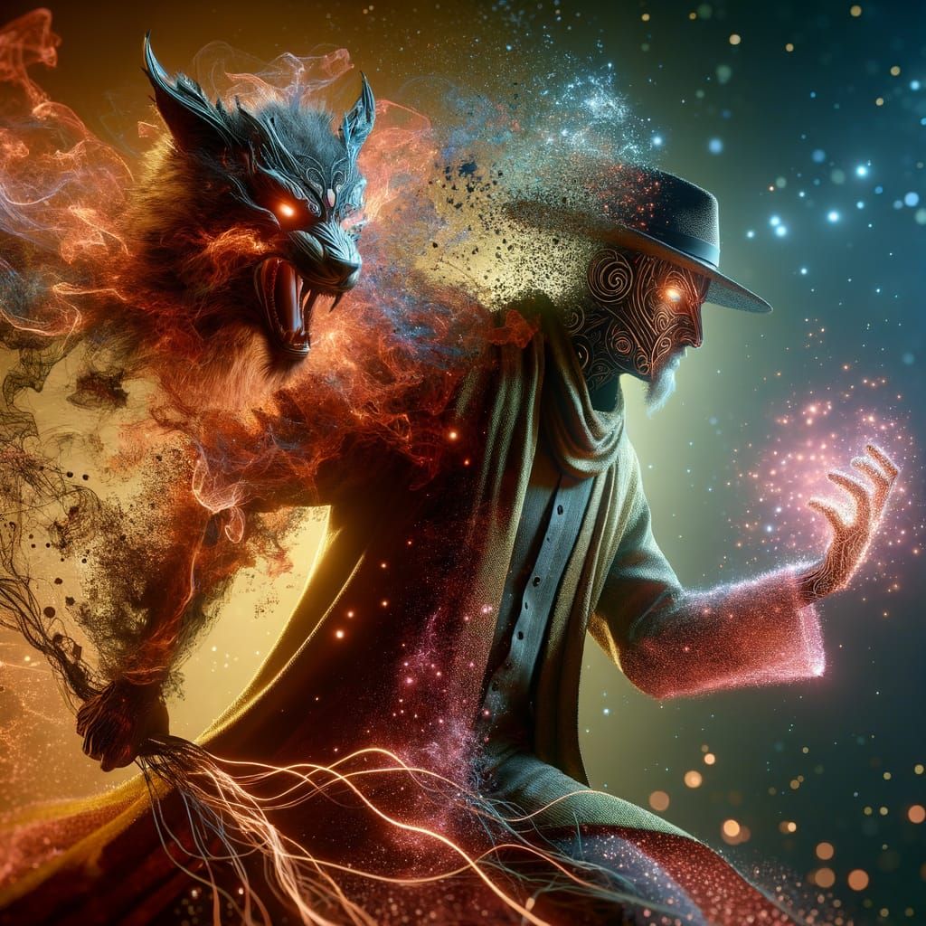 Galactic Illusions: The Shapeshifter’s Last Stand - AI Generated Artwork - NightCafe Creator