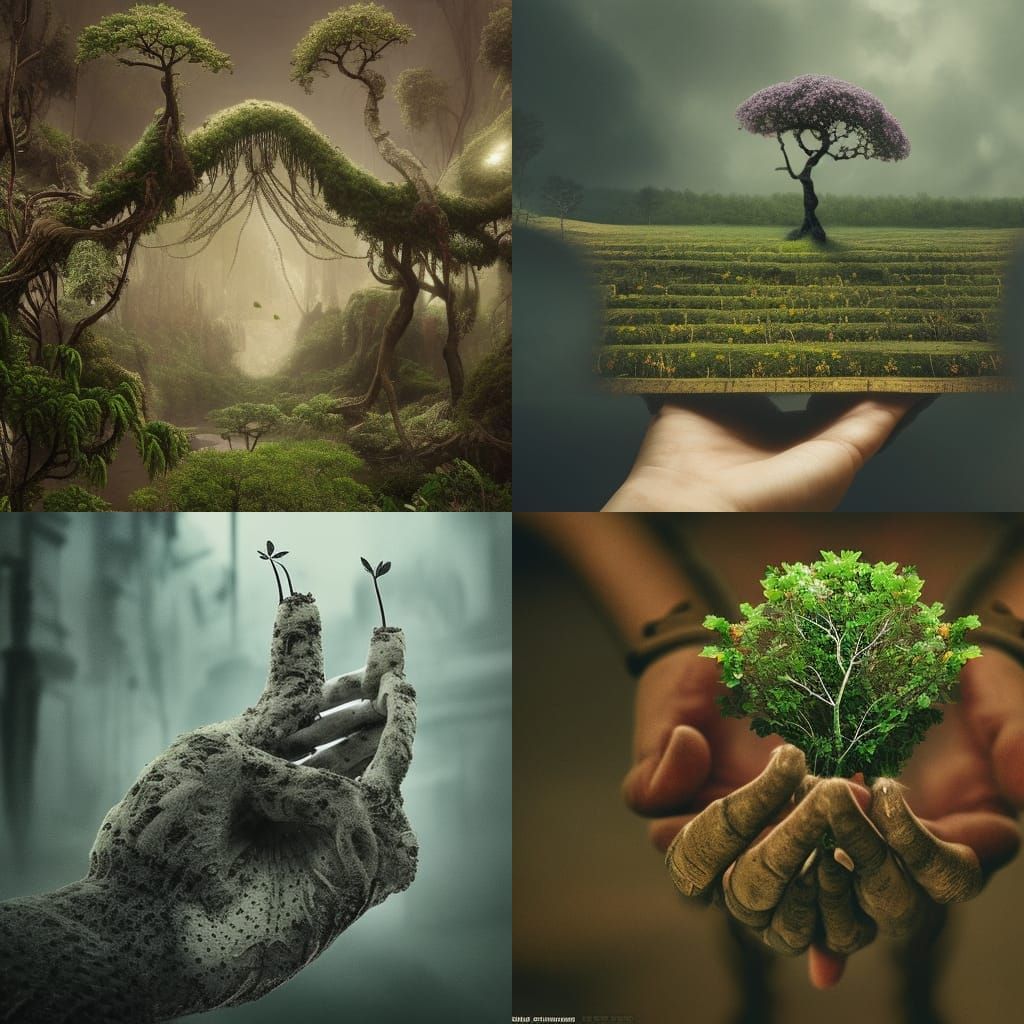 plant growing from hand Epic cinematic brilliant stunning intricate ...