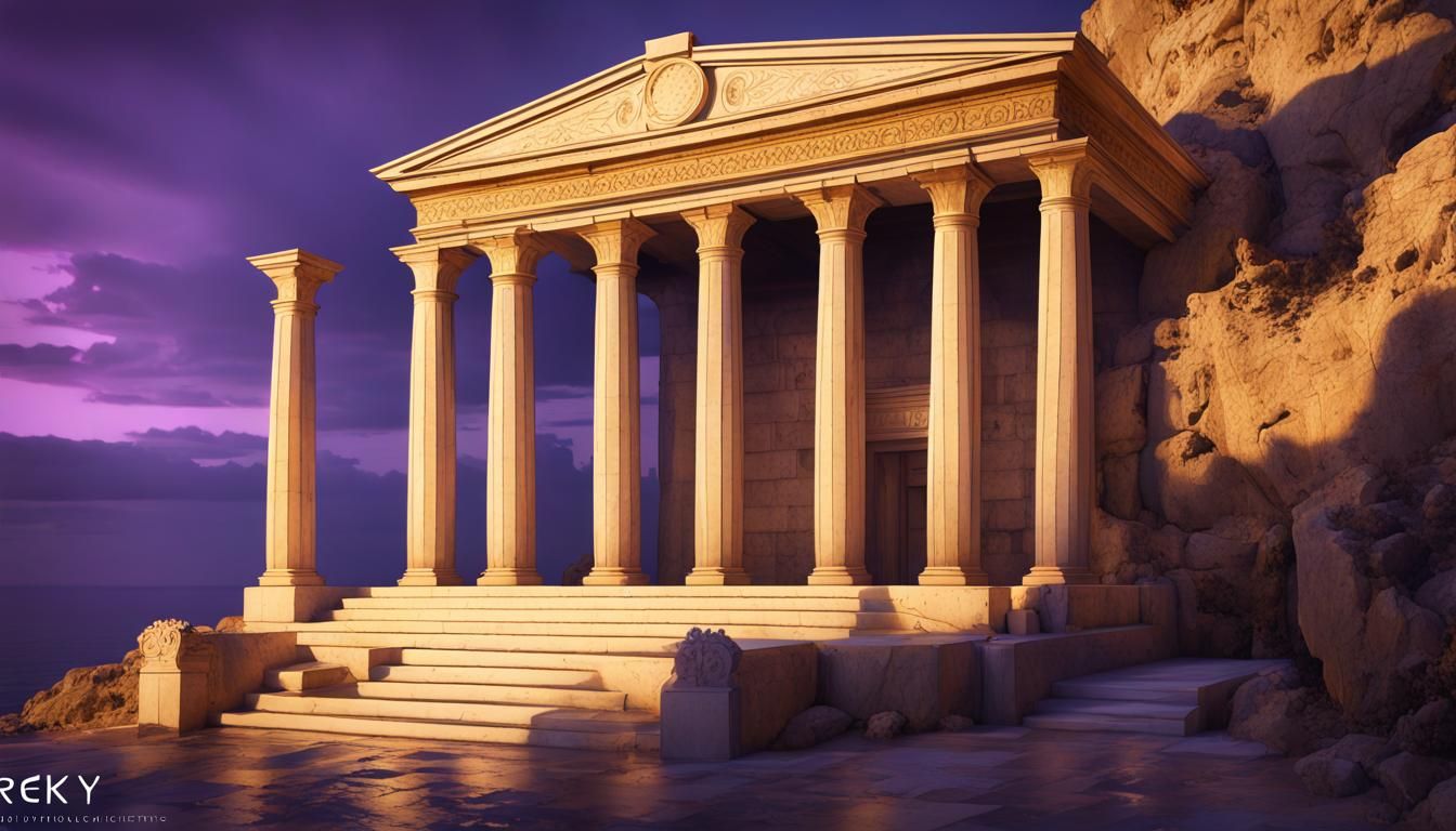 greek architecture, classical, republic, crete island - AI Generated ...
