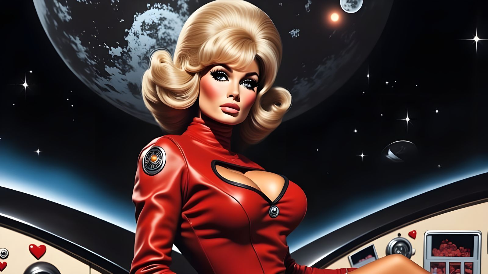 Commander Saffron - Retro-Futuristic Blonde Bombshell in Re...