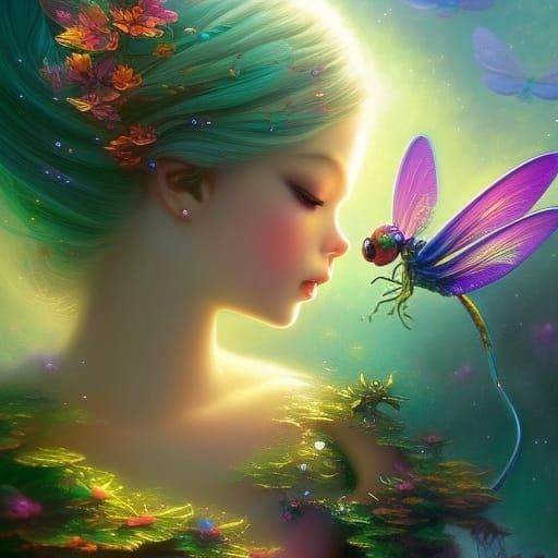 The Dragonfly Princess col IIX - AI Generated Artwork - NightCafe Creator