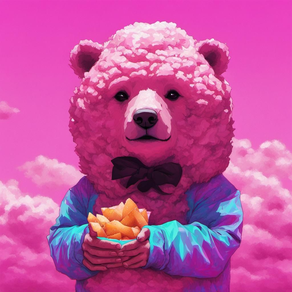 Bear & Tater Vaporwave - AI Generated Artwork - NightCafe Creator