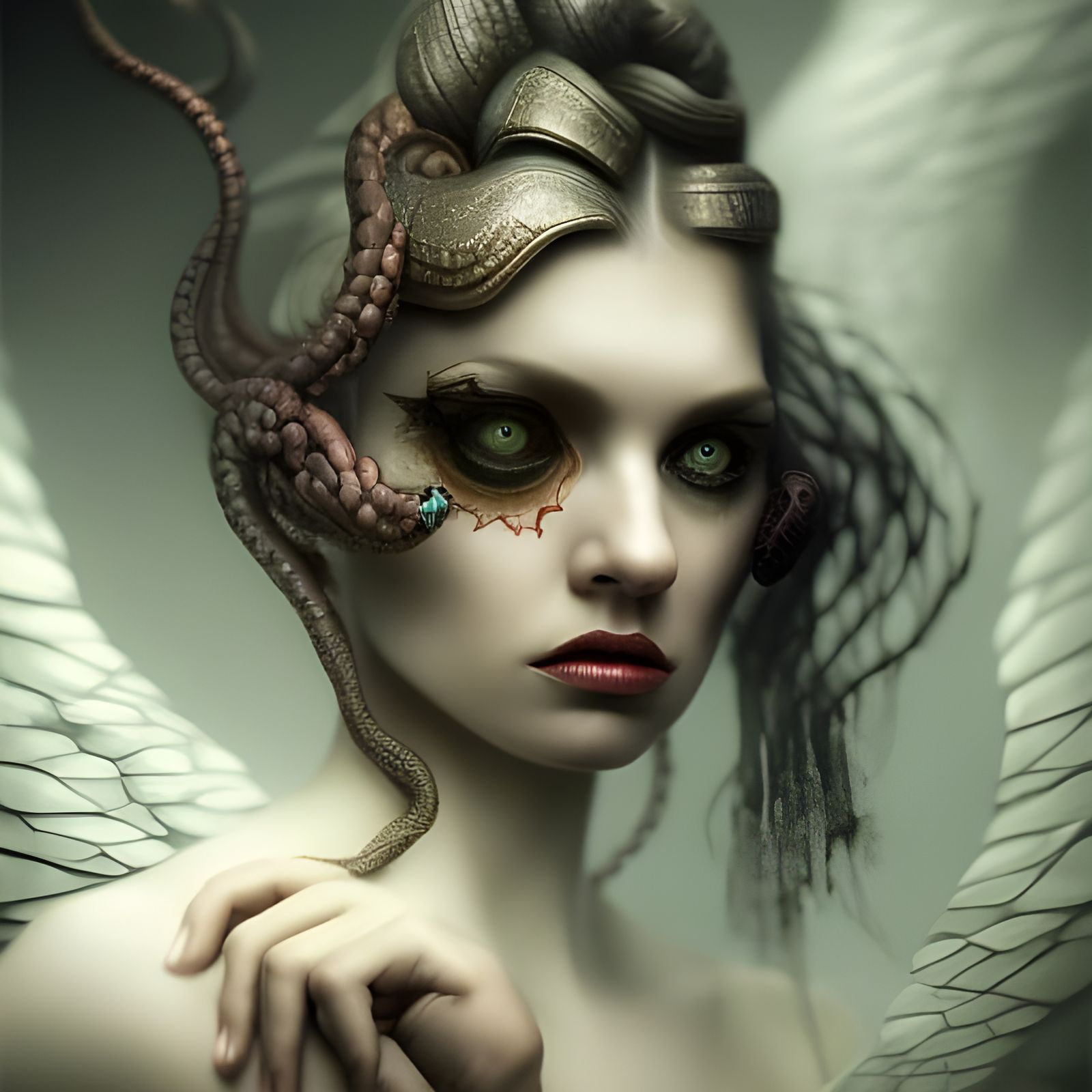 Mythical Lady Octopus Portrait - AI Generated Artwork - NightCafe Creator