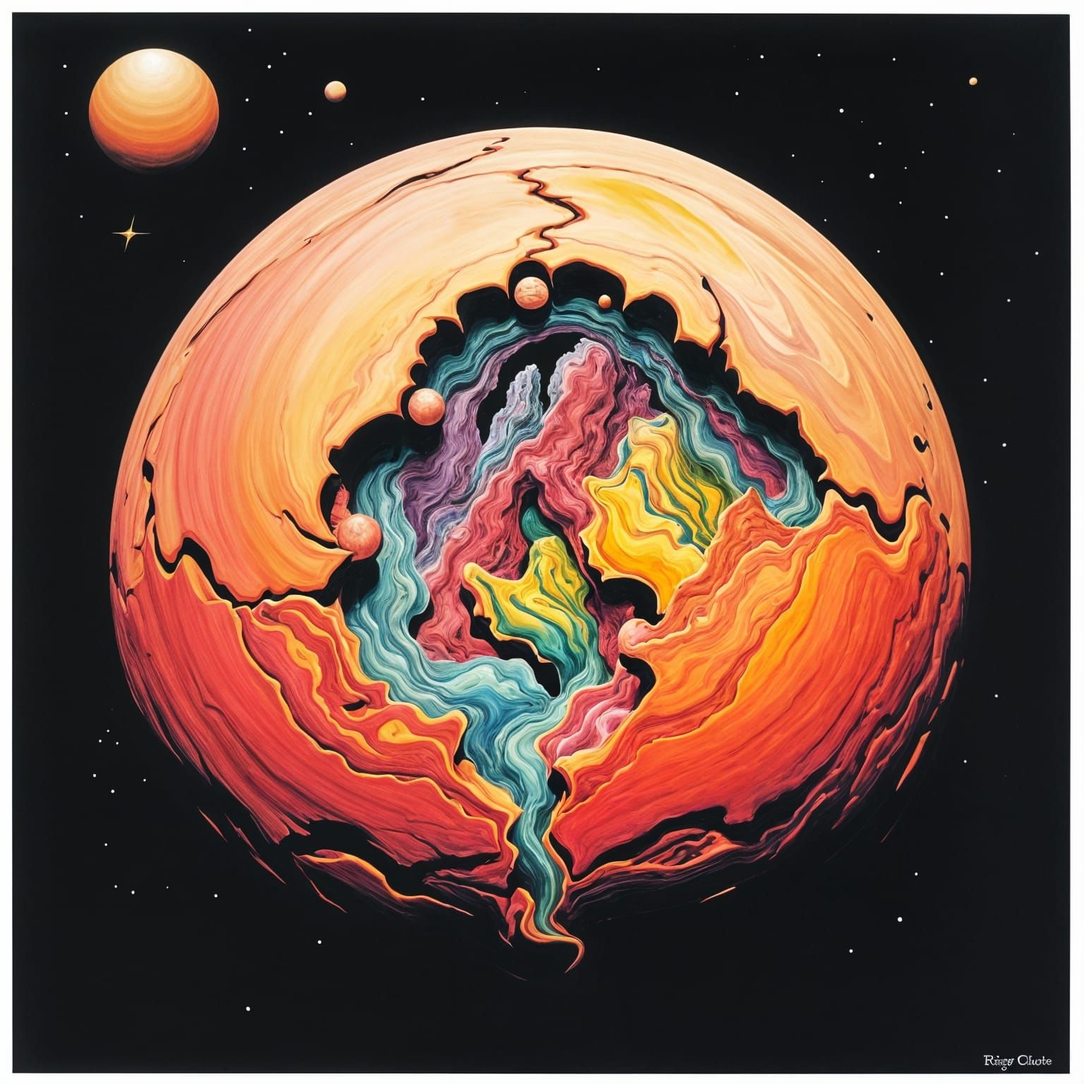 Earthly Hypermodernism in Triadic Hues - AI Art