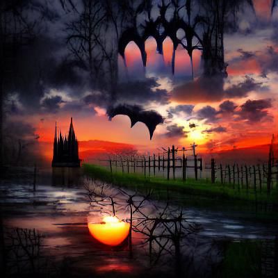 gothic sunset - AI Generated Artwork - NightCafe Creator