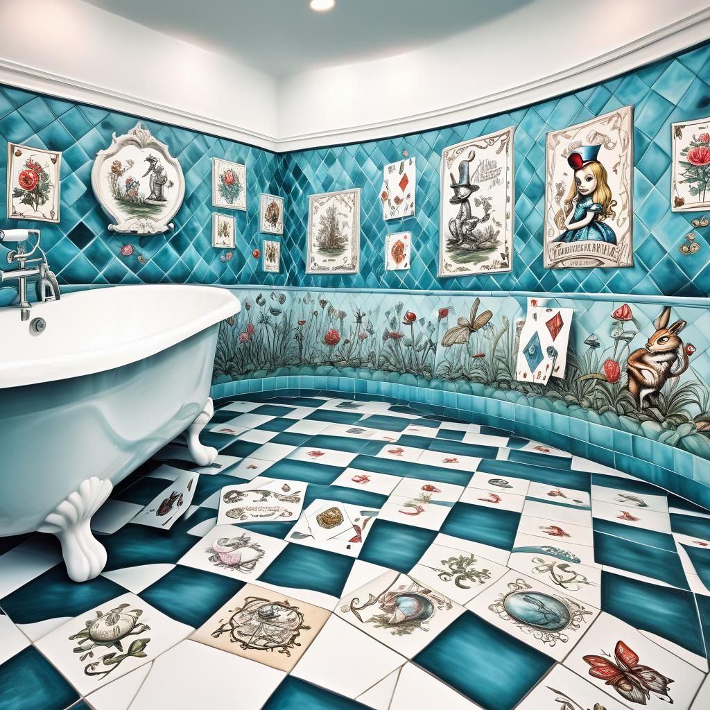 Alice In Wonderland Themed Bathroom - AI Generated Artwork - NightCafe ...
