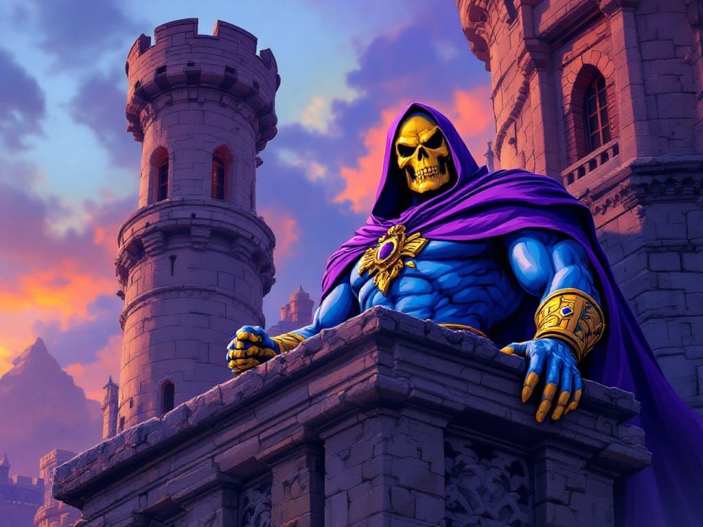 Skeletor on Castle balcony, - Skeletor Reigns Supreme on Cas...