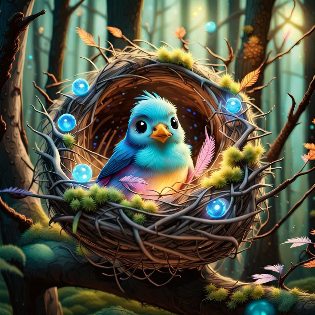 Nests, A Cozy Nest For Birds - AI Generated Artwork - NightCafe Creator