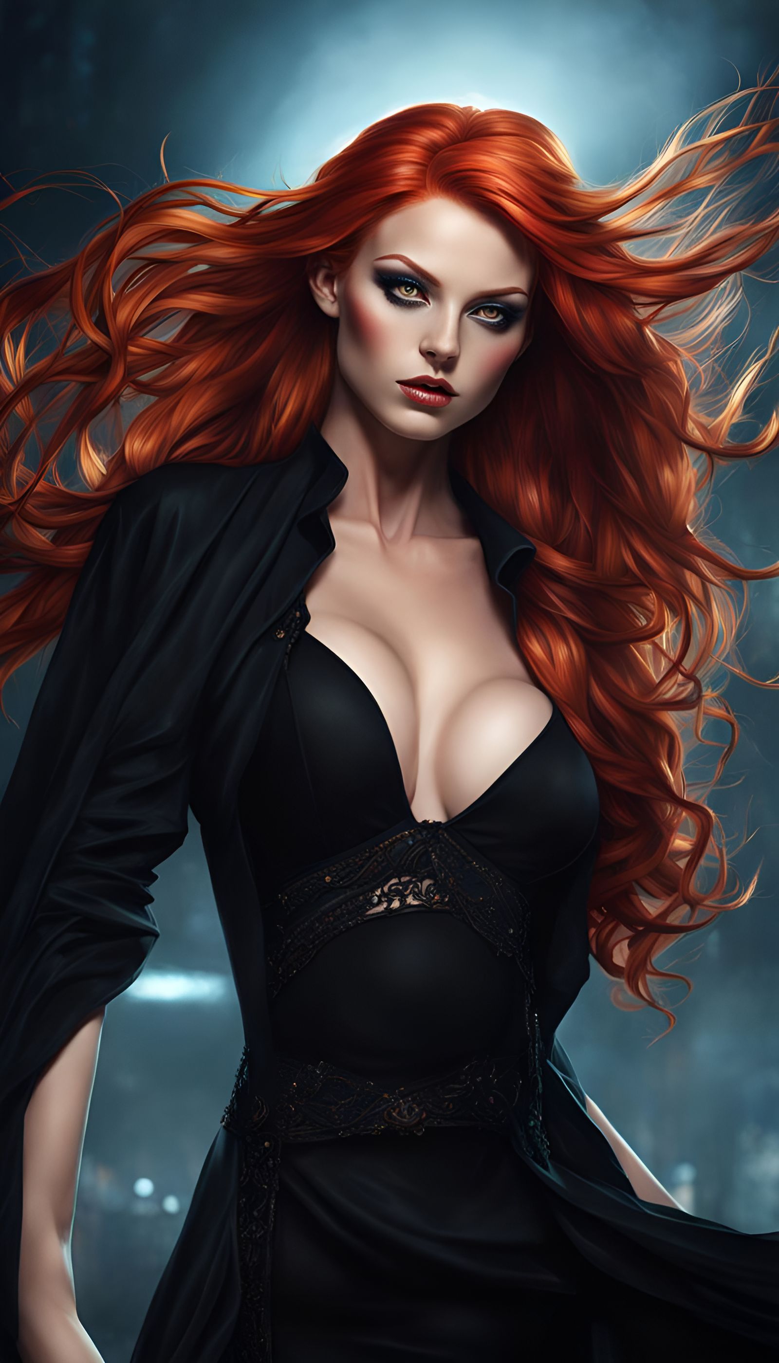 Original high gothic ginger Hyperreal - AI Generated Artwork - NightCafe Creator