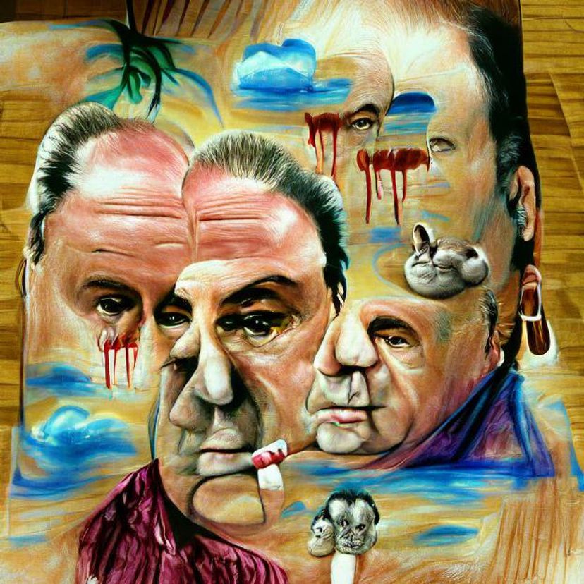 Tony Soprano Silvio and Paulie Walnuts gabagool surrealism - AI ...