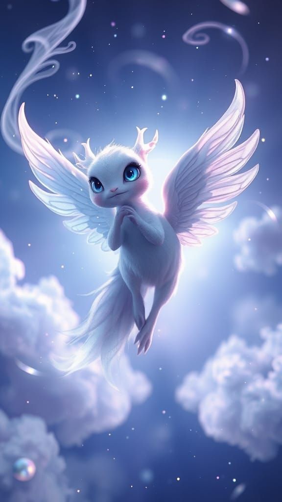 Mystical Being Luna Surrounded by Ethereal Wind Cu... - AI Art