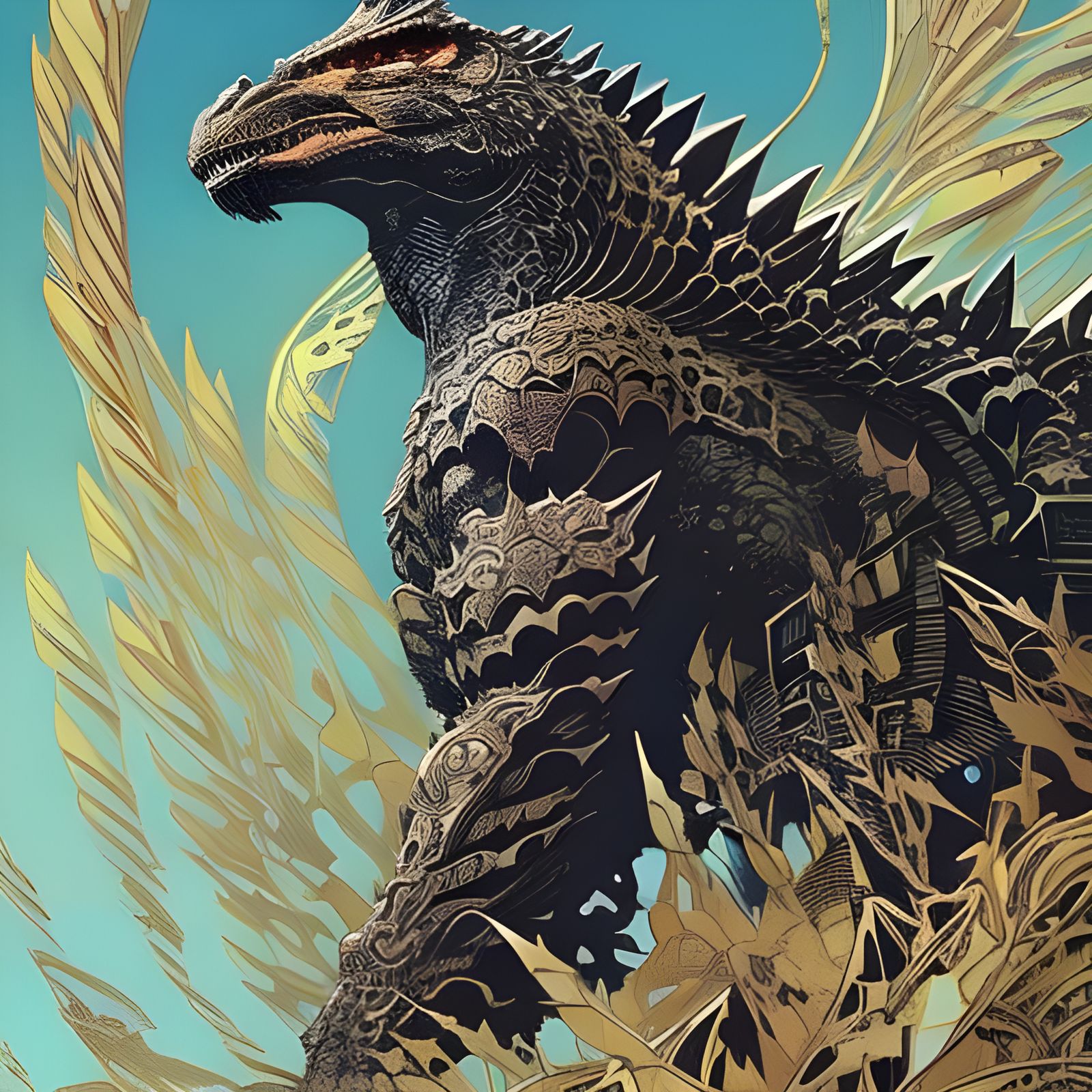 A splendid portrait of a majestic Godzilla !! :: breathtaking cover art ...
