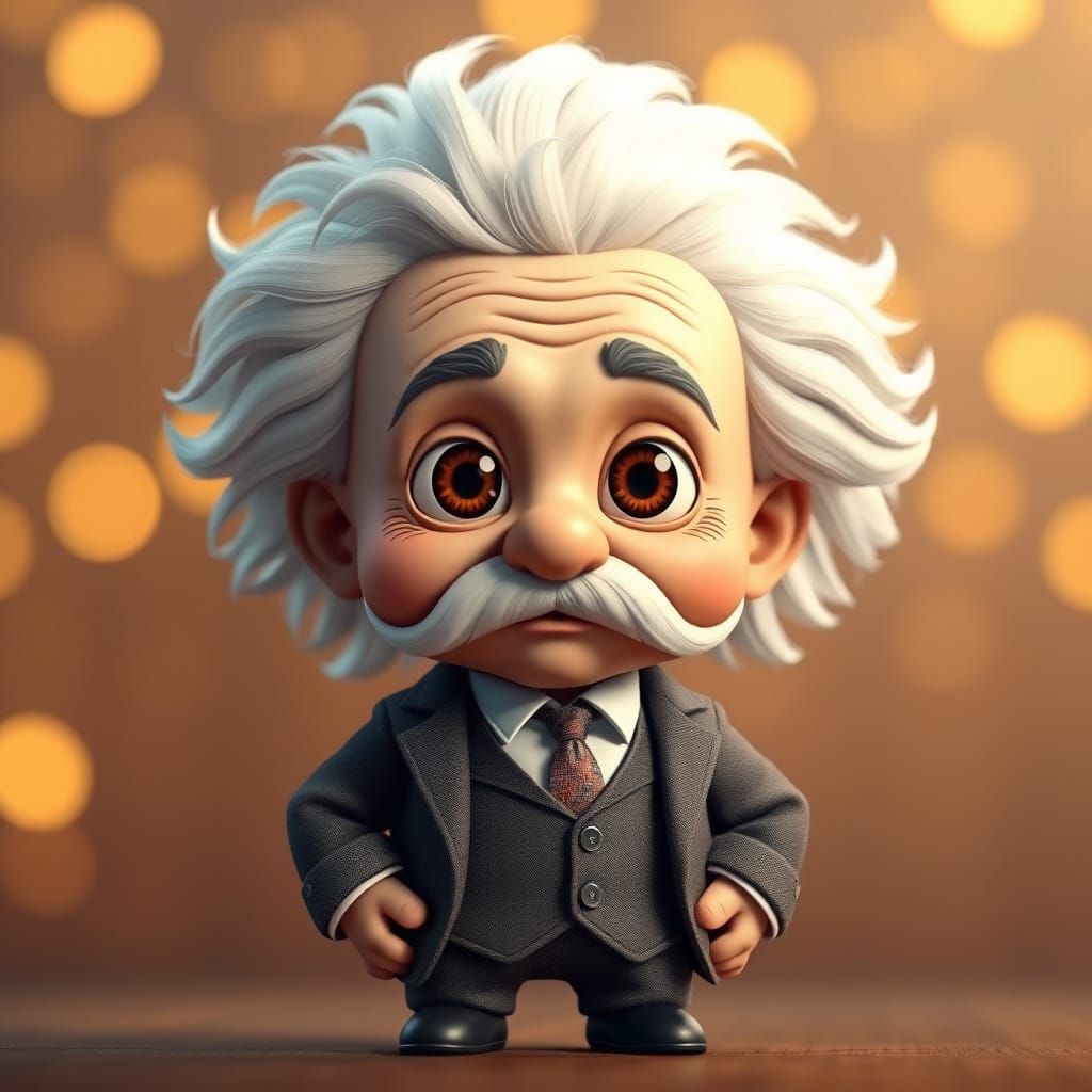 E=mc2 - Einstein Chibi: A Wise and Adorable 3D Character