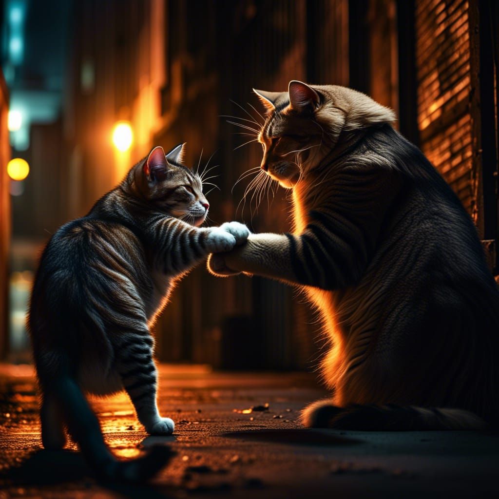 Two Cool Cats - AI Generated Artwork - NightCafe Creator