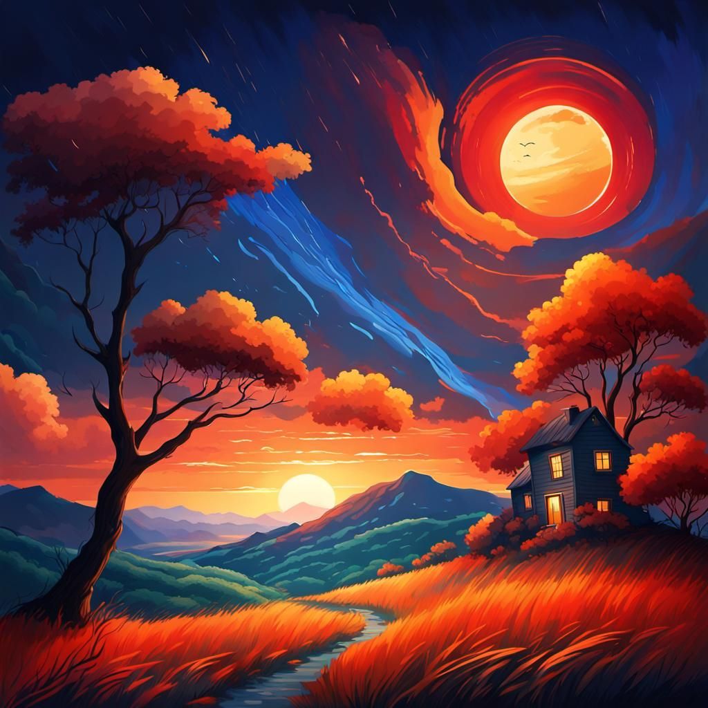 Mesmerizing Sunset - AI Generated Artwork - NightCafe Creator