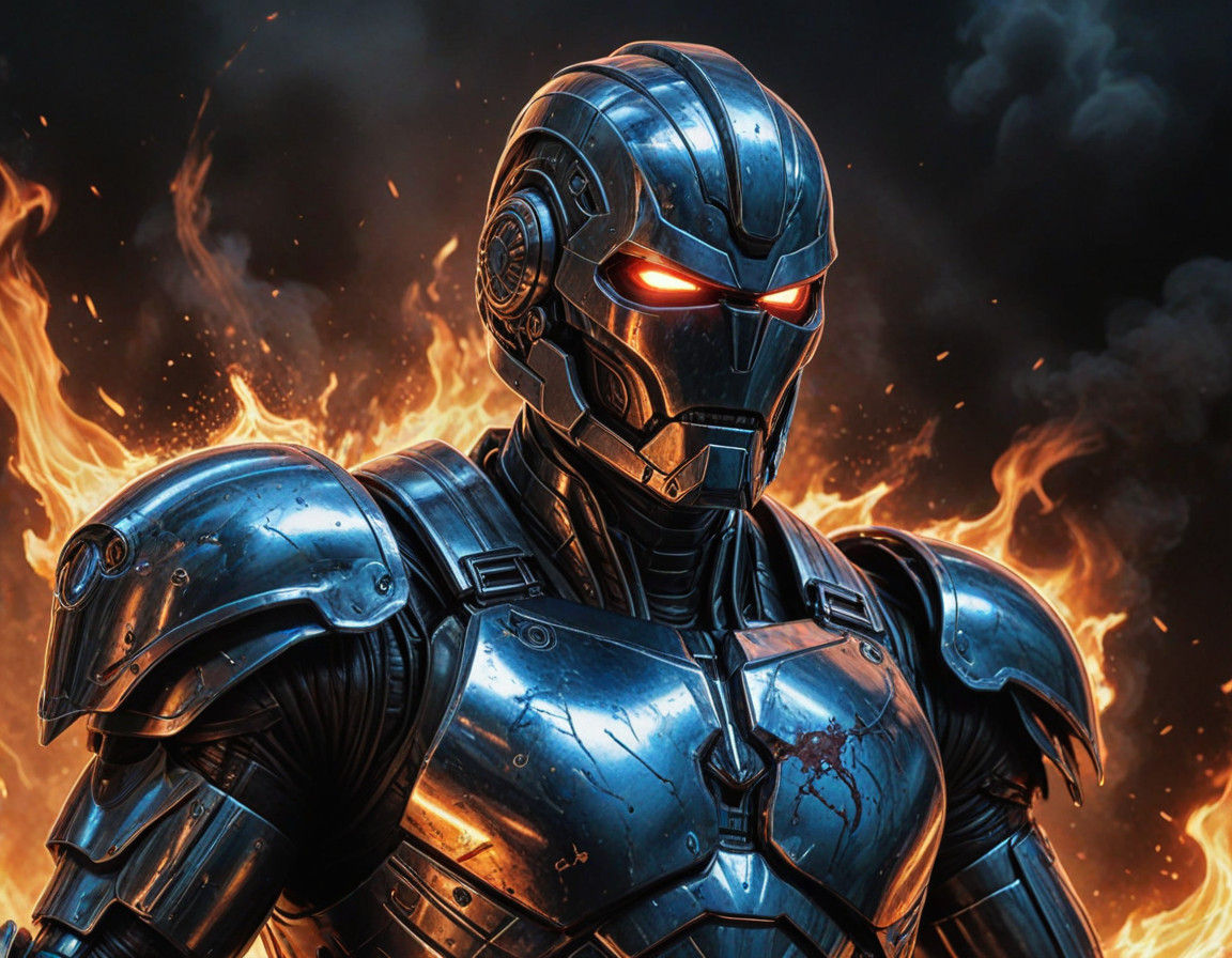 cyborg bounty hunter - Cyborg Bounty Hunter in Fiery Gritty ...