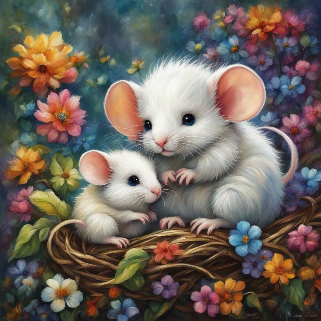 Mom mouse and her adorable baby - AI Generated Artwork - NightCafe Creator