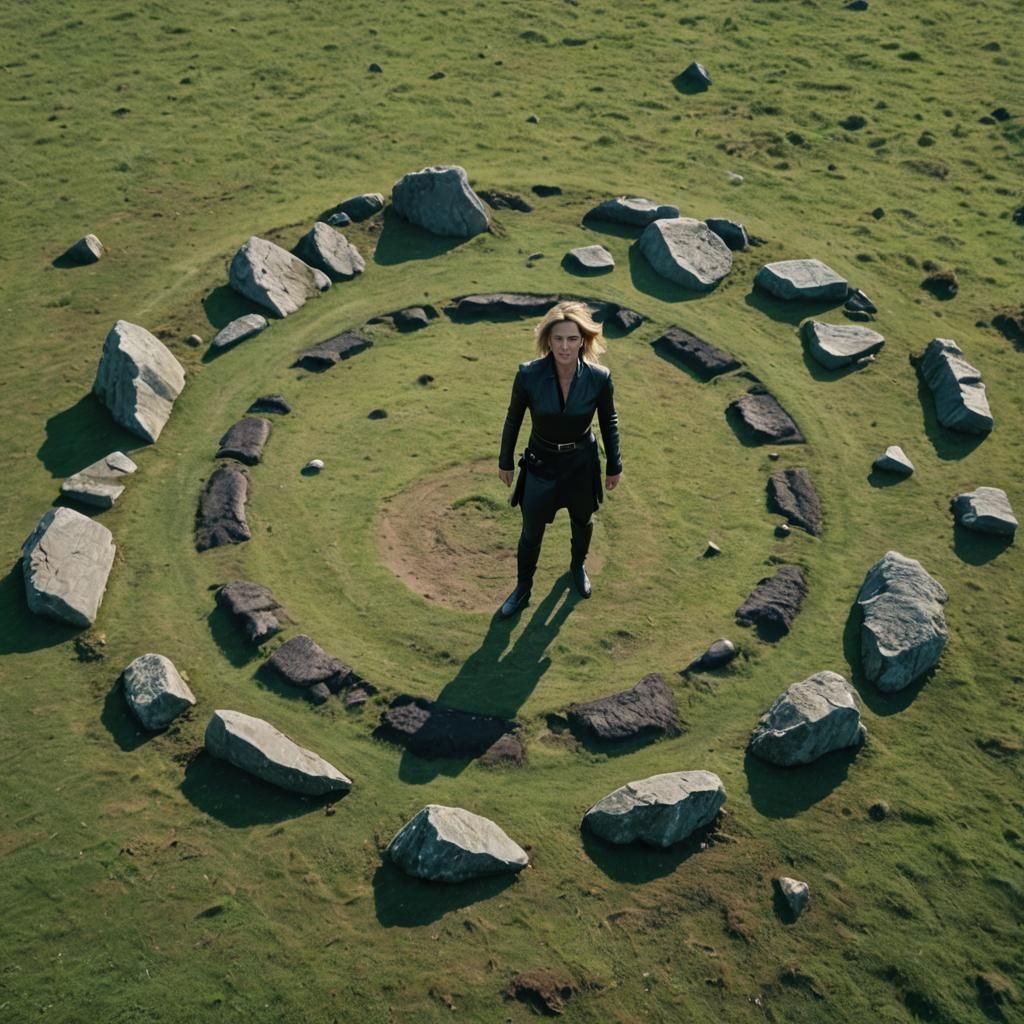 Téa Leoni dressed in a short black leather dress and black leather knee ...