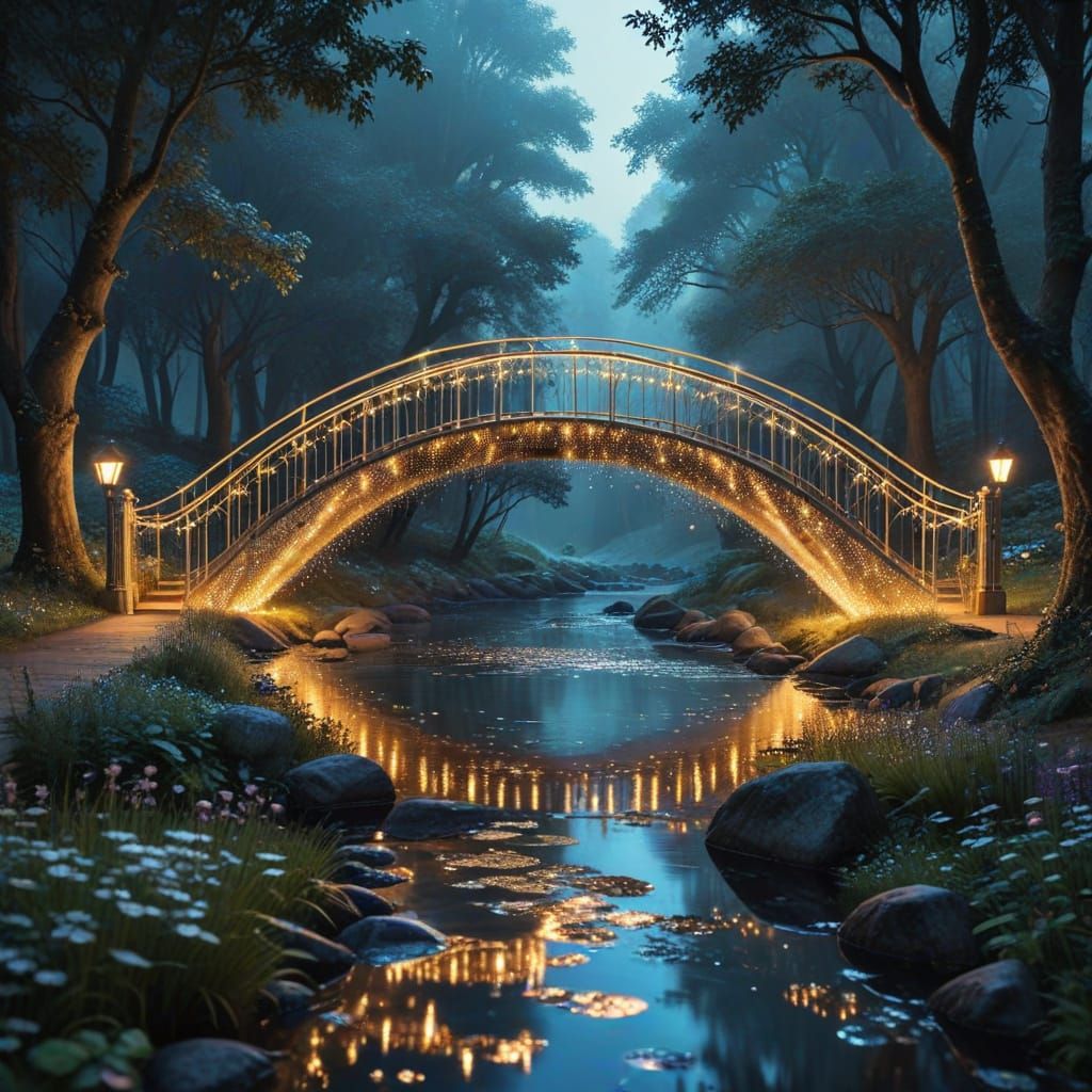 Magical glittery bridge - Whimsical Glittering Bridge in a ...